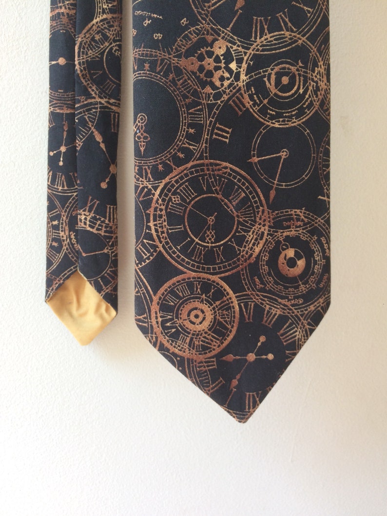 Steampunk Tie, Clock Face Tie, Steampunk Print, Steampunk Gift, Men's ...