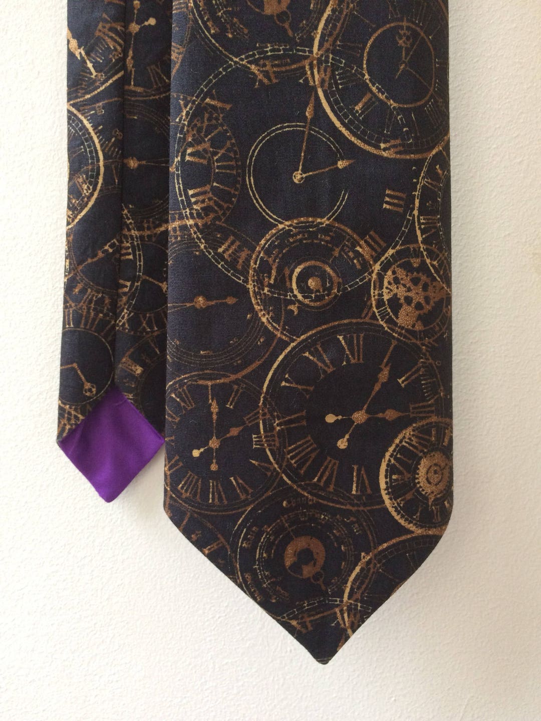Steampunk Tie, Clock Face Tie, Steampunk Print, Steampunk Gift, Men's ...