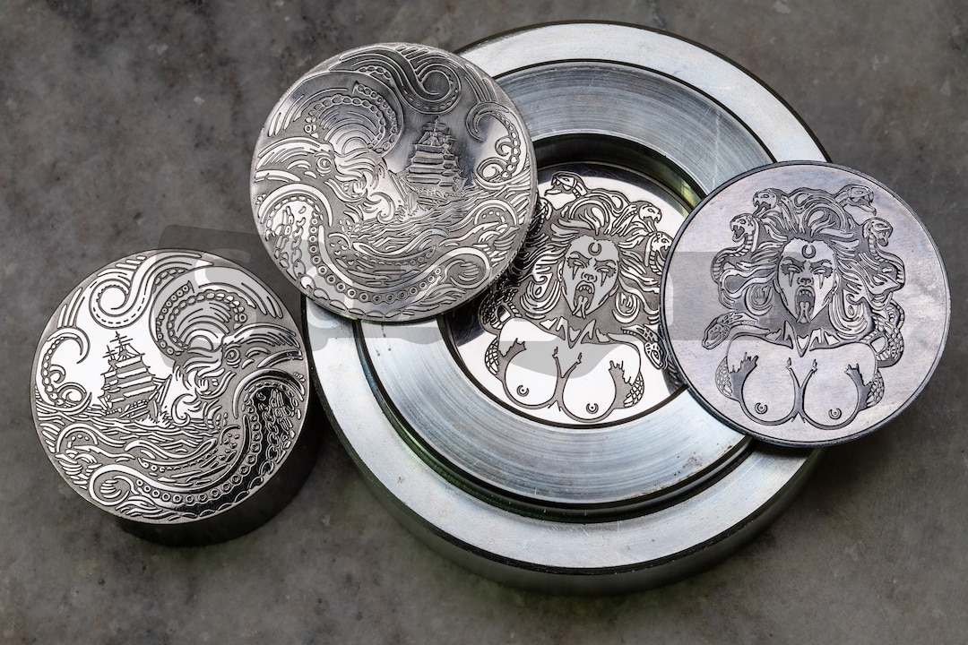 Custom Coin Dies for Coin Minting With Retaining Collar Ring, Coin ...
