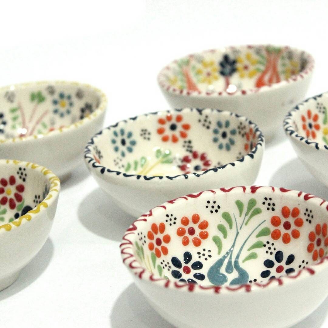 Handmade Mini Ceramic Bowl – Colorful Design • Wedding Favor • Jewelry ...