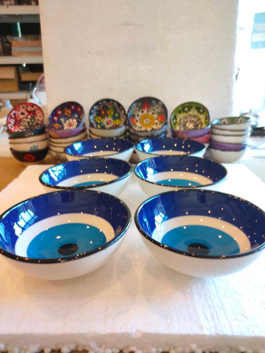 Evil Eye Bead Ceramic Bowl Home Decor Bowls 4.7 diameter - Etsy