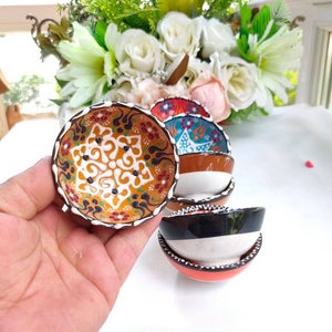 Colorful Pattern Hand-embroidered Ceramic Bowl. Bulk Gift for Wedding ...