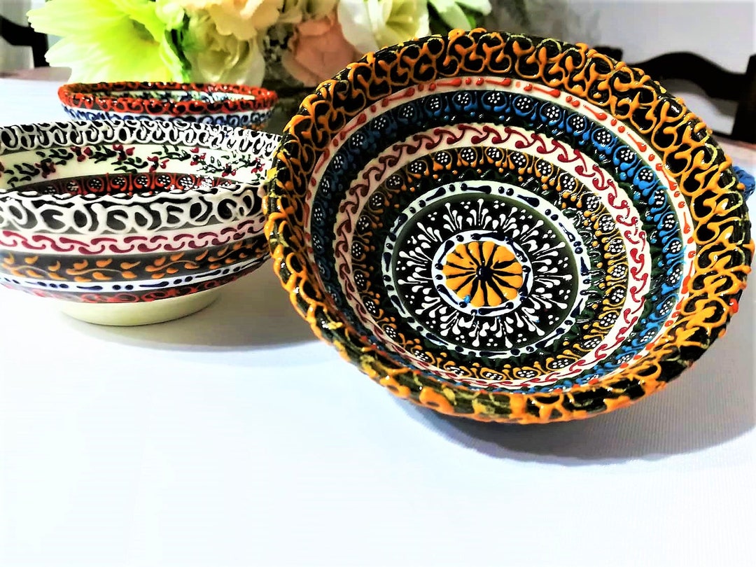 Handmade Multicolor 16cm Ceramic Bowl - Etsy