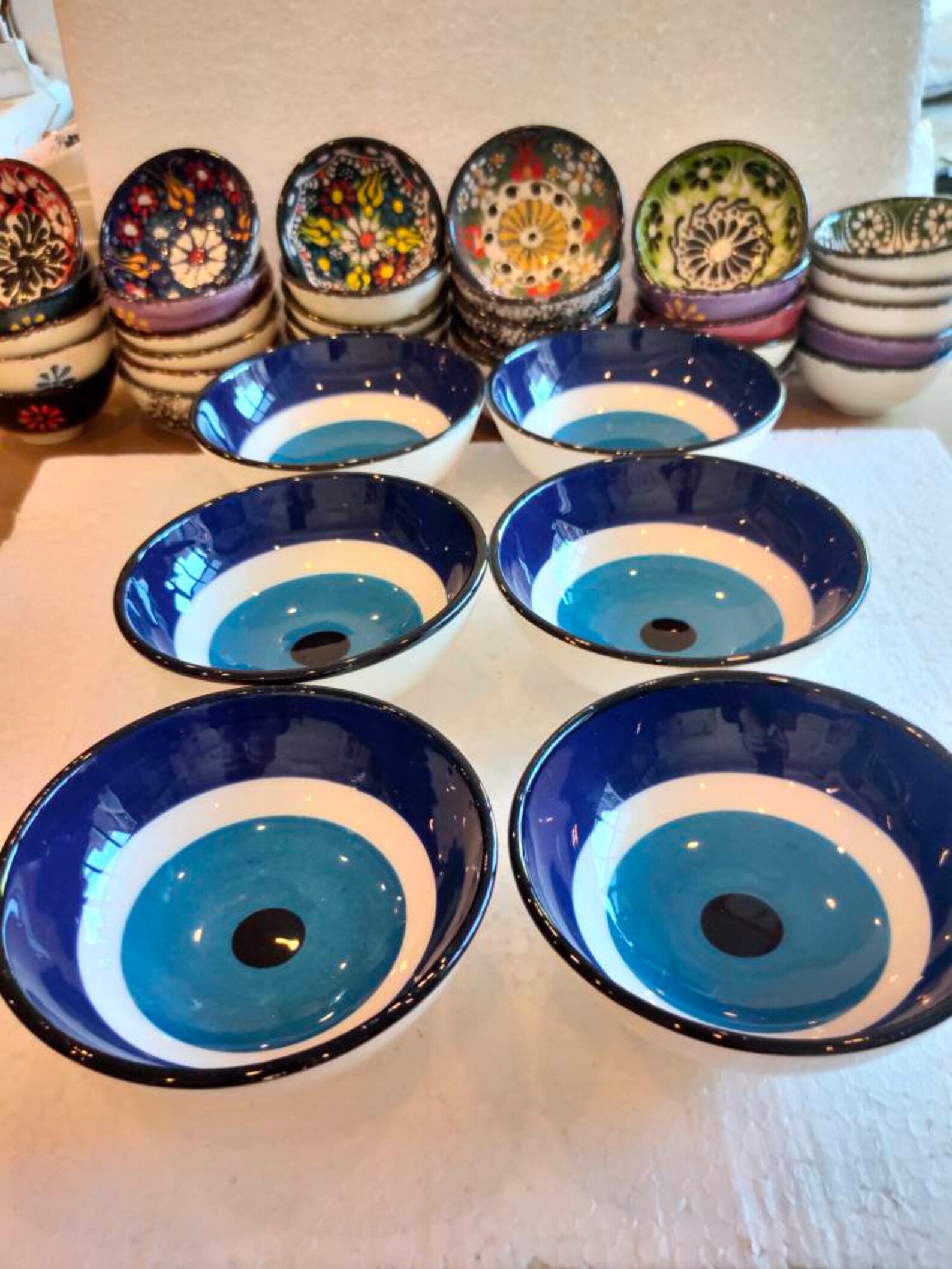 Evil Eye Bead Ceramic Bowl Home Decor Bowls 4.7 diameter - Etsy