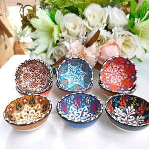 Colorful Pattern Hand-embroidered Ceramic Bowl. Bulk Gift for Wedding ...