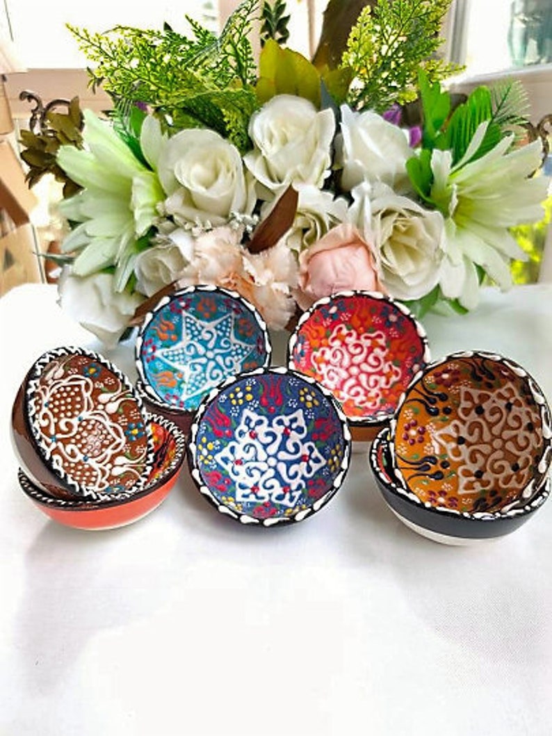 Colorful Pattern Hand-embroidered Ceramic Bowl. Bulk Gift for | Etsy