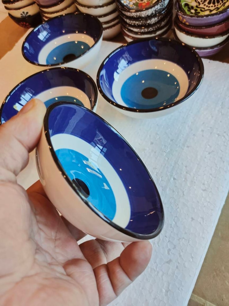 Evil Eye Bead Ceramic Bowl Home Decor Bowls 4.7 diameter - Etsy