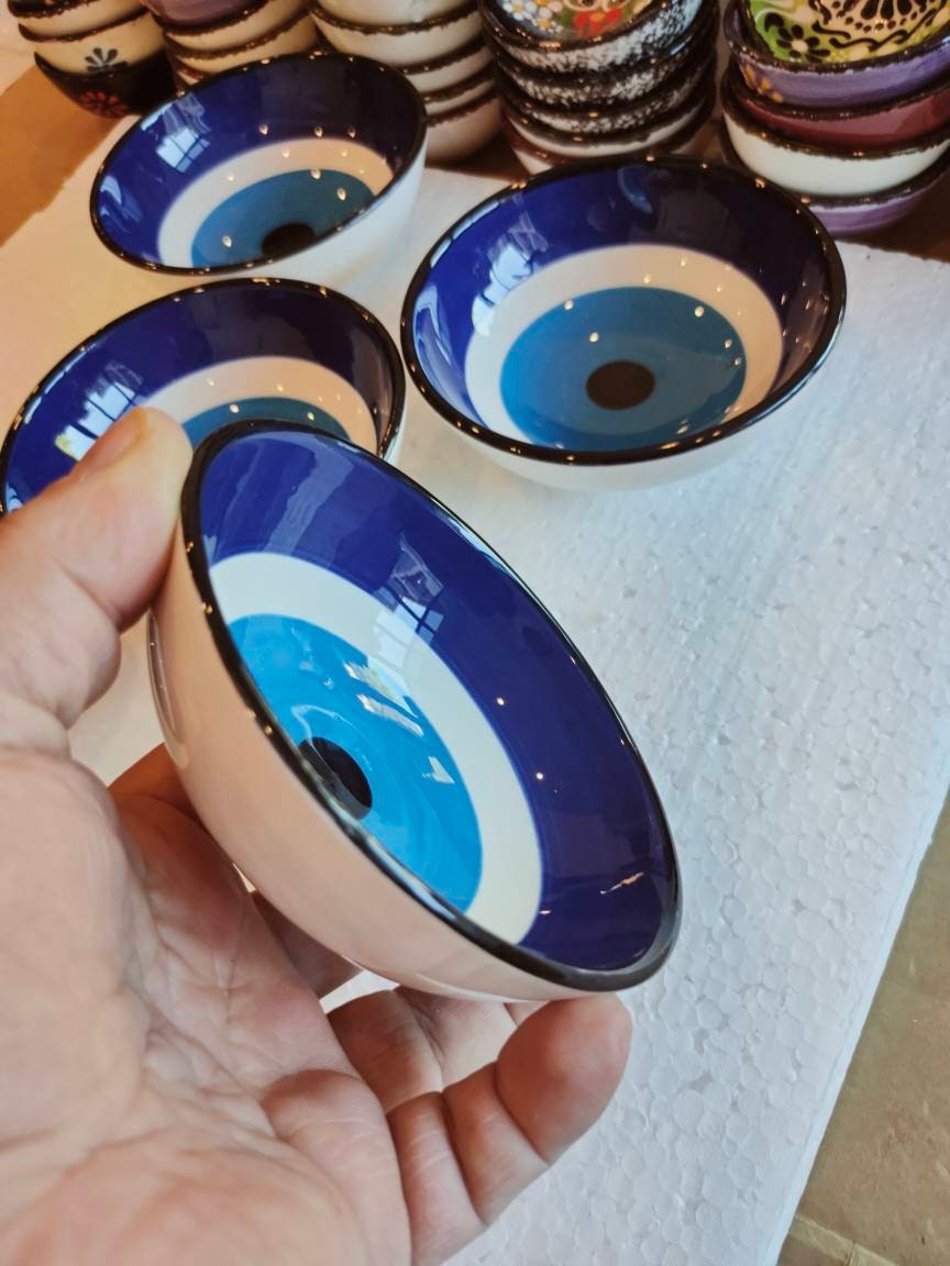 Evil Eye Bead Ceramic Bowl Home Decor Bowls 4.7 diameter - Etsy