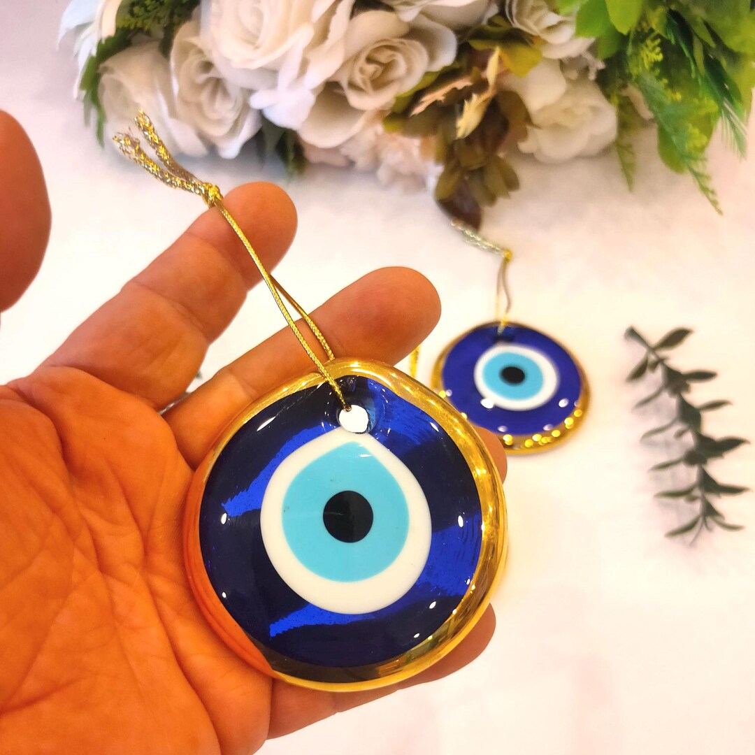 Handmade Gold Gilded Evil Eye Glass Art - Unique Home Decor - Etsy