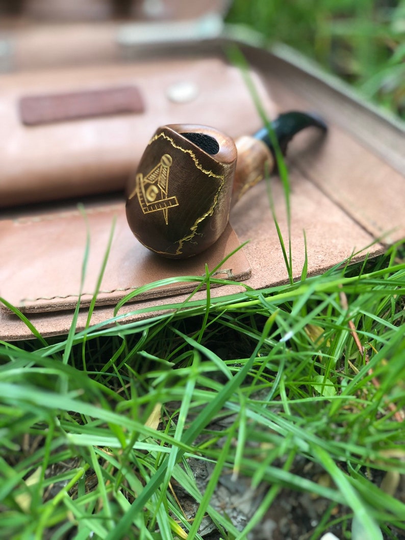 Freemason Gifts Masonic Tobacco pipe Wooden pipe | Etsy