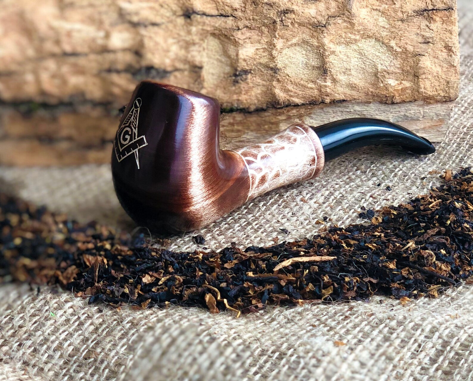 Freemason Gifts - Masonic Tobacco Pipe - Wooden Pipe - Tobacciana Pipe ...