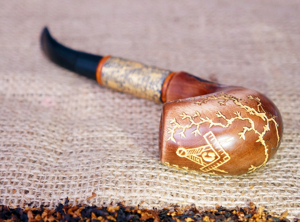Freemason Gifts Masonic Tobacco Pipe Wooden Pipe - Etsy