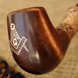 Freemason Gifts - Masonic Tobacco Pipe - Wooden Pipe - Tobacciana Pipe ...