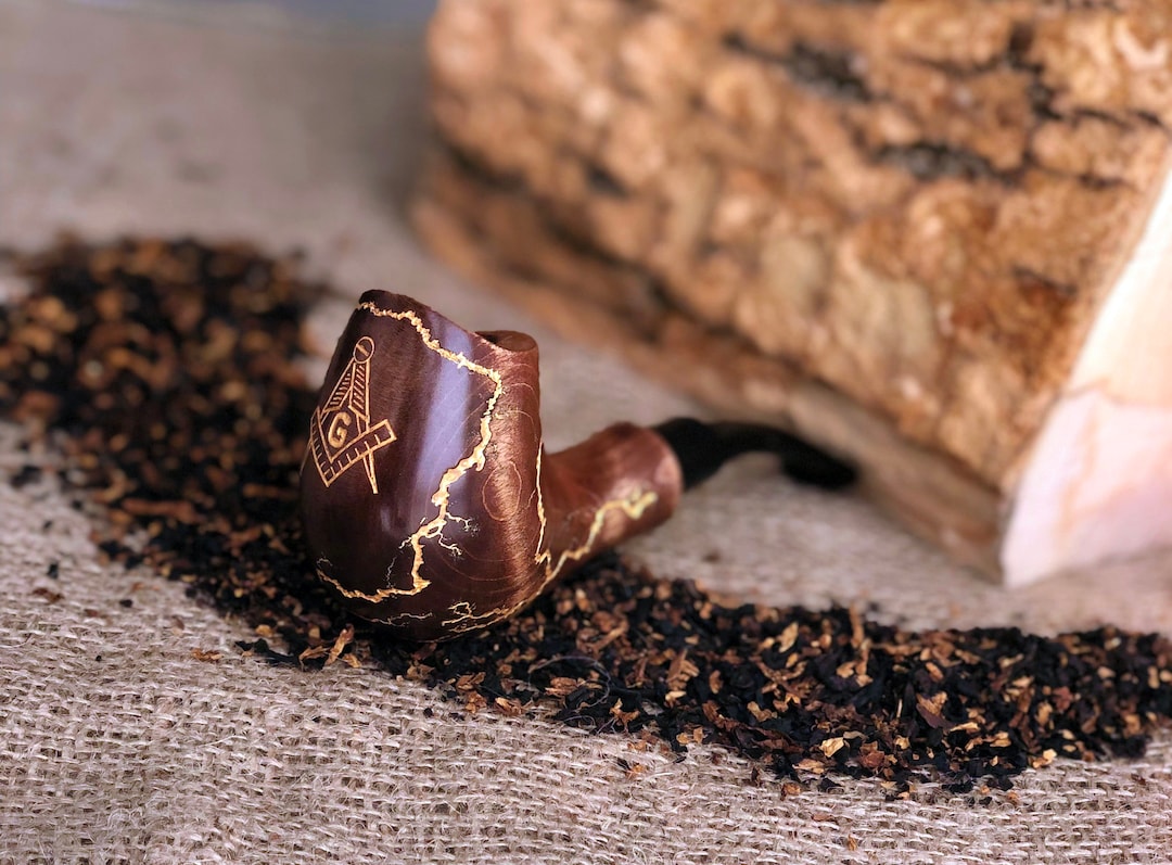 Freemason Gifts - Masonic Tobacco Pipe - Wooden Pipe - Tobacciana Pipe ...