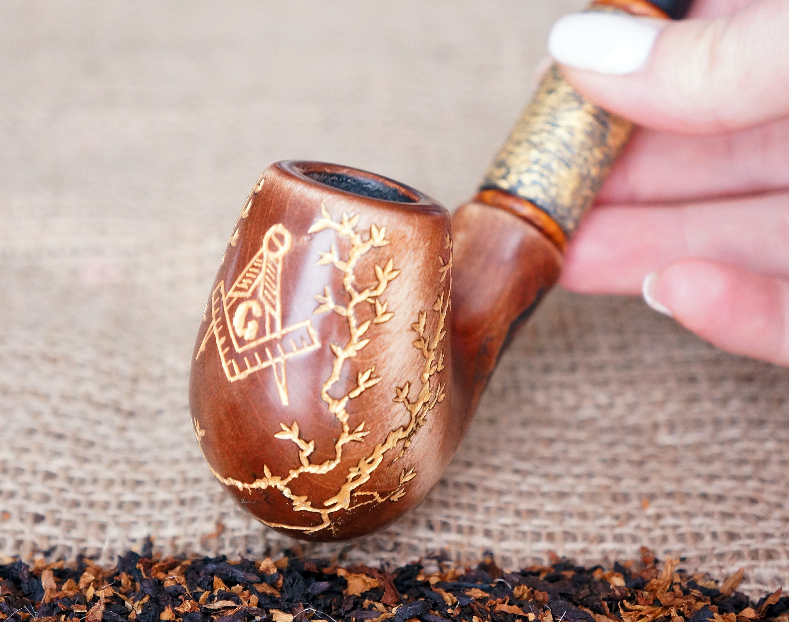 Freemason Gifts Masonic Tobacco Pipe Wooden Pipe - Etsy