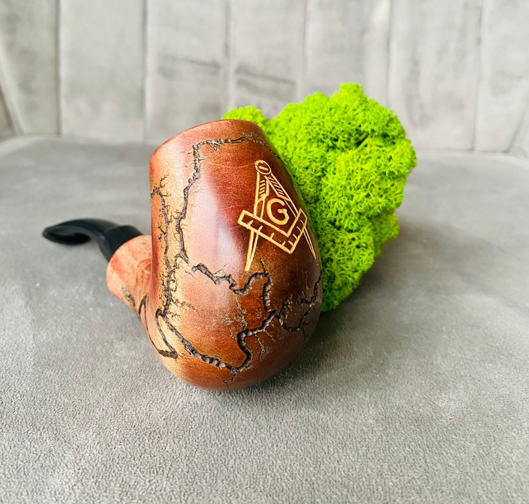Freemason Gifts Masonic Tobacco Pipe Wooden Pipe Tobacciana Pipe ...
