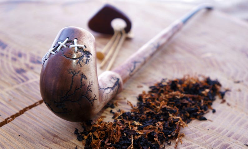Long Smoking pipe Frankenstein Tobacco pipe | Etsy