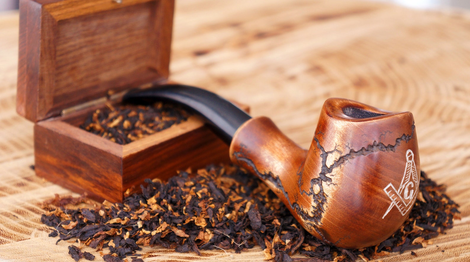 Masonic Tobacco Pipe – Hand Carved Pear Wood Smoking Pipe - Etsy