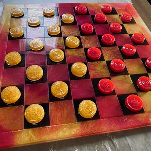 Custom Resin Checkers Set - Etsy