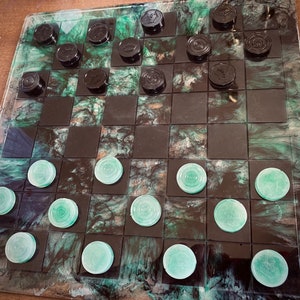 Custom Resin Checkers Set - Etsy