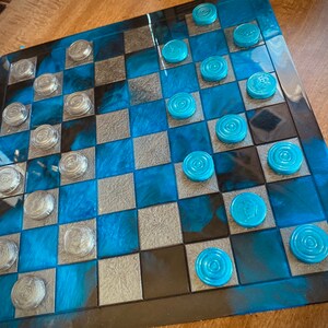 Custom Resin Checkers Set - Etsy