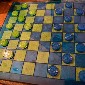 Custom Resin Checkers Set - Etsy