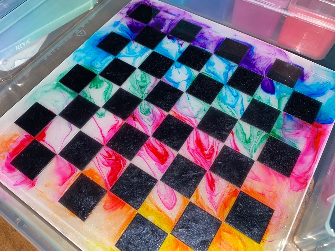 Custom Resin Checkers Set - Etsy