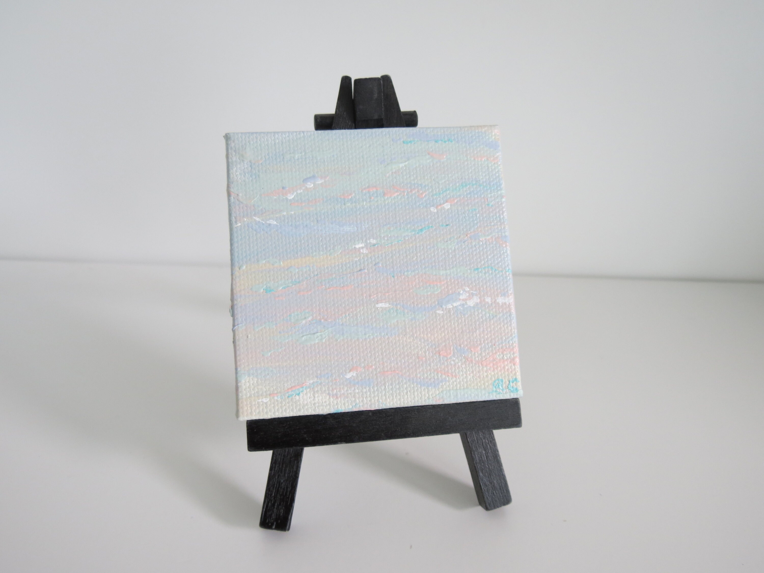 Original Mini Pastel Acrylic Painting & Easel / Seascape Art for Beach ...