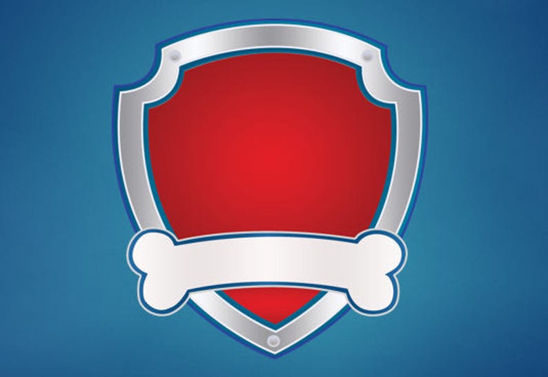 Paw Patrol Badge Outline Emblem Logo Image Clipart Transparent Etsy