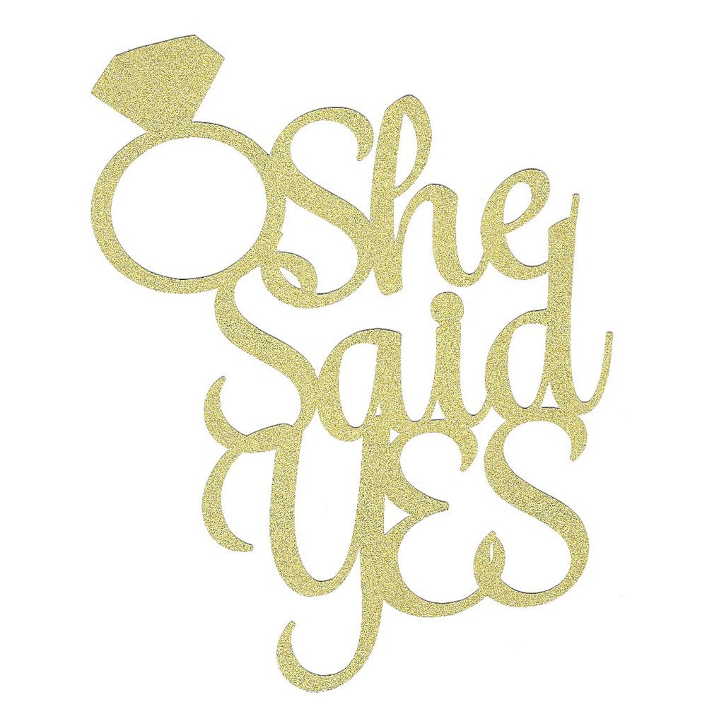 Wedding Engagement She Said Yes Engagement Ring Cake Topper - Etsy
