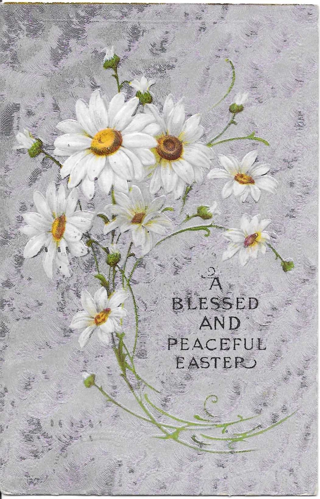 A Blessed and Peaceful Easter Stunning Silver Background Divided Back ...