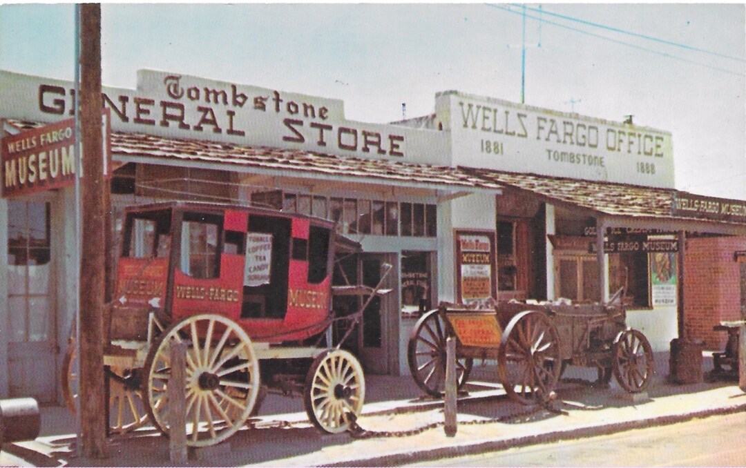 Vintage Arizona Postcard Tombstone General Store Wells Fargo Office ...