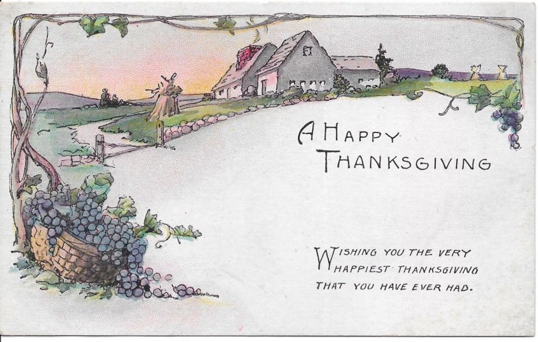 A Happy Thanksgiving Vintage Antique Collectible Postcard 051 - Etsy