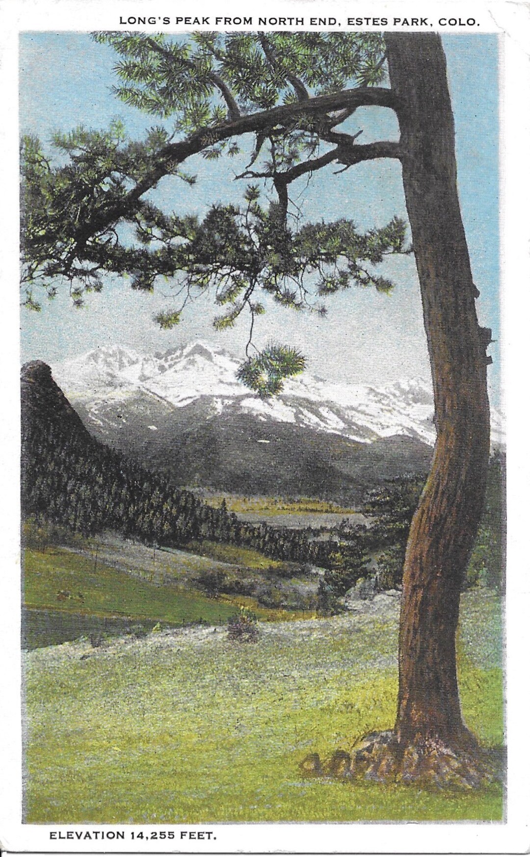 Vintage Colorado White Border Postcard Longs Peak North End Estes Park ...