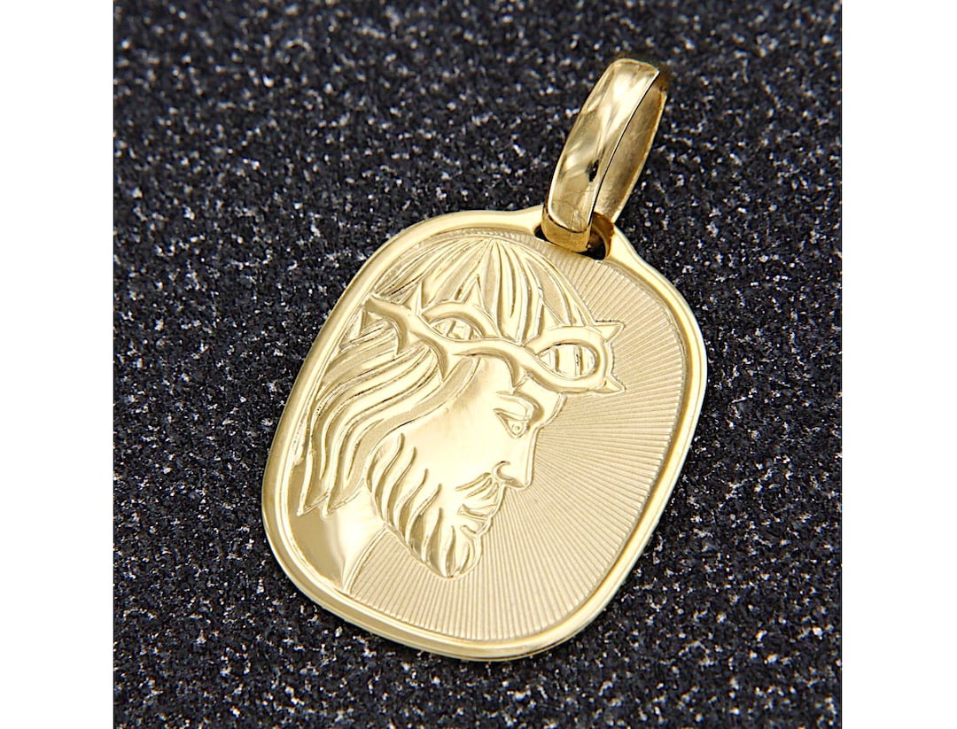 Gold Jesus Pendant Men, Jesus Head Pendant, Gold Jesus Medal, Jesus ...