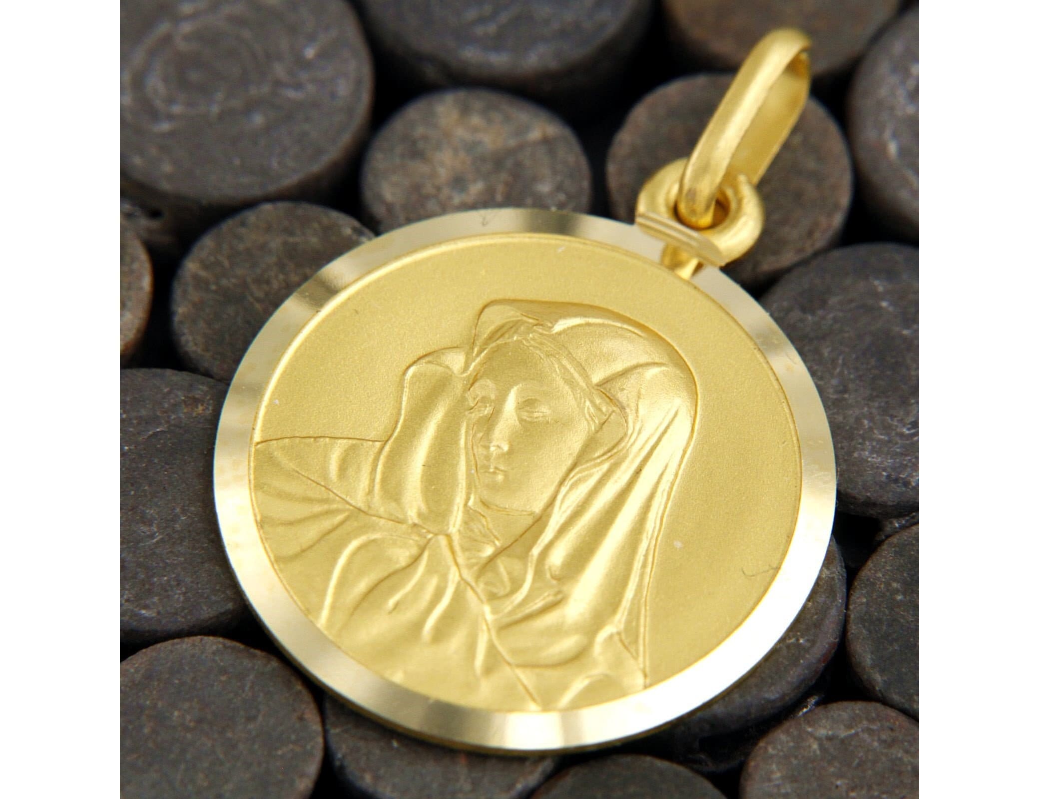 Gold religious medal Etsy