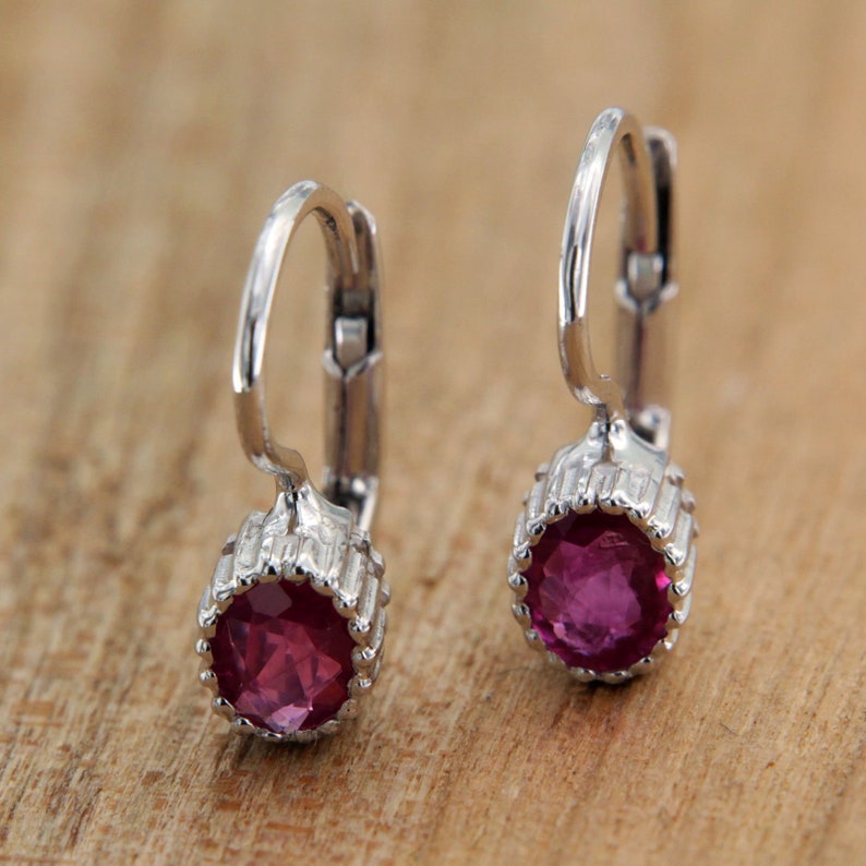 Gold Ruby Drop Earrings Ruby Dangle Earrings Natural Ruby - Etsy