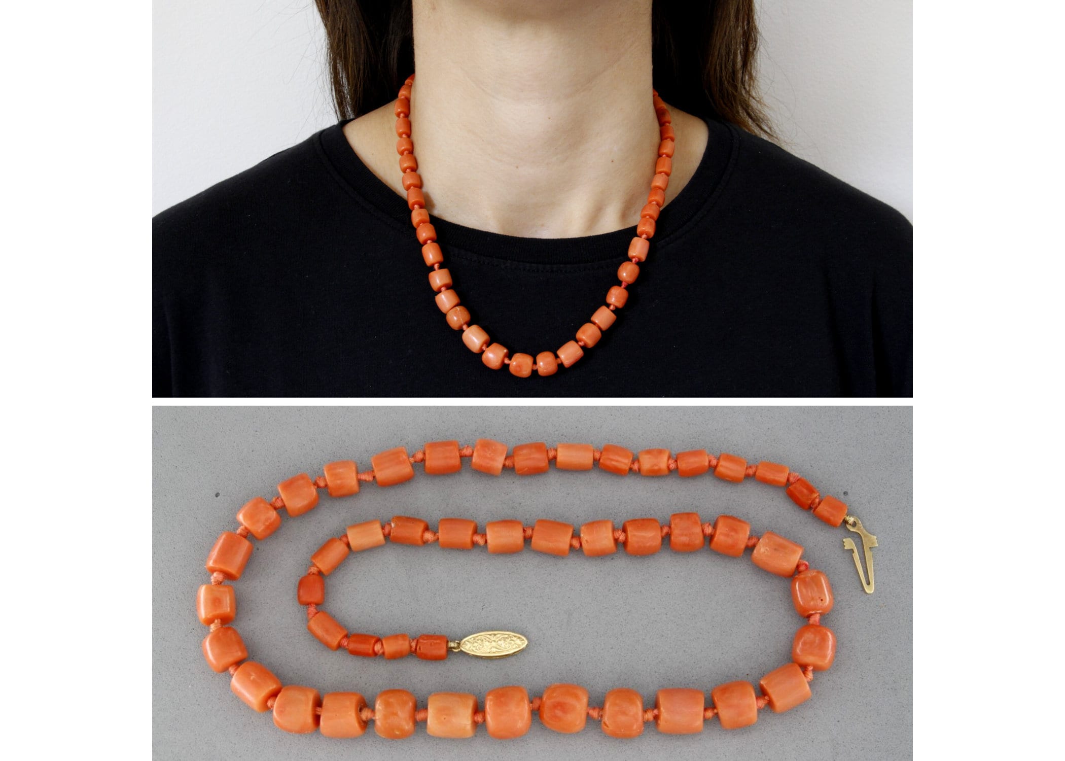 Gold Coral Necklace Natural Coral Necklace Genuine Coral - Etsy