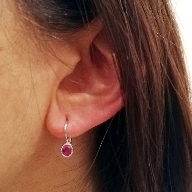 Gold Ruby Drop Earrings Ruby Dangle Earrings Natural Ruby - Etsy