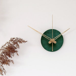 Compact Wall Clock Green Colour Decorative Small and Minimalist Style ...