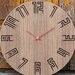 Modern Wall Clock With Numbers, Rustic Wooden Personalized Engraved ...
