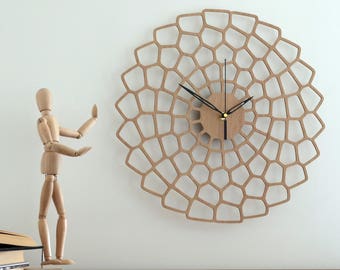 17 Wall Clock Large Wall Clock Home Decor Wooden | Etsy