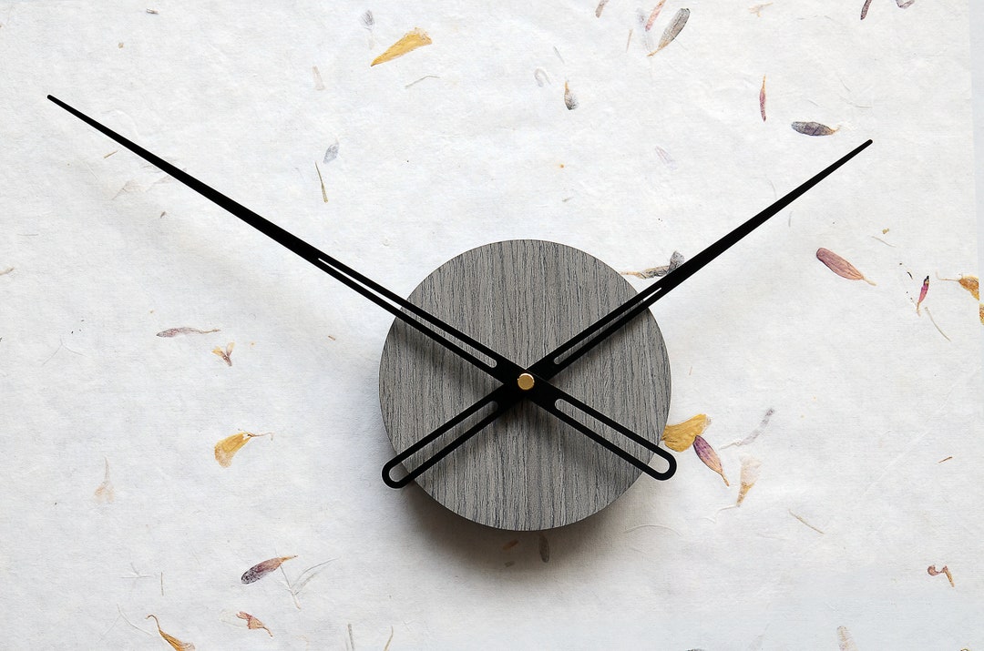 Small Gray Wall Clock With Extra Long Clock Hands Decorative - Etsy