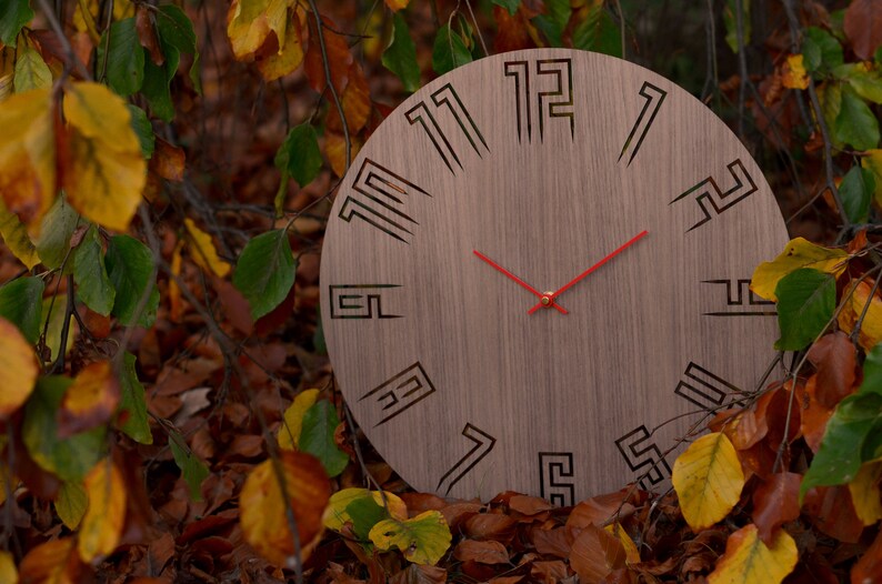 Modern Wall Clock With Numbers, Elegant Silent Wooden Clock With Large ...