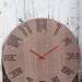 Modern Wall Clock With Numbers Rustic Wooden Personalized - Etsy
