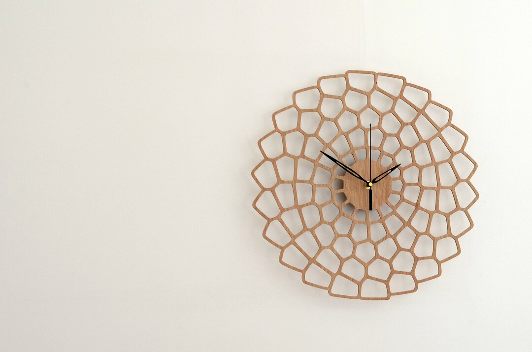 Large 17" Wall Clock - Home Decor, Wooden Clock, Modern Wall Clocks ...