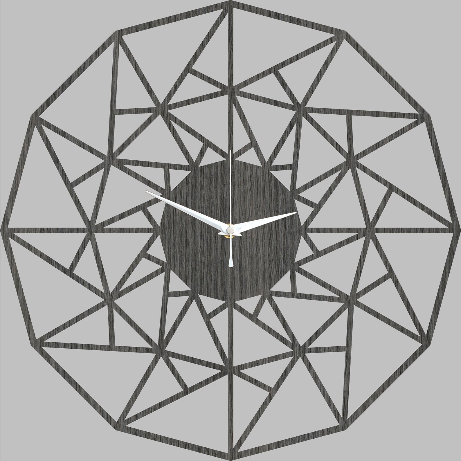 Wall Clock Wood Wall Clock Triangles Clocks for Wall | Etsy