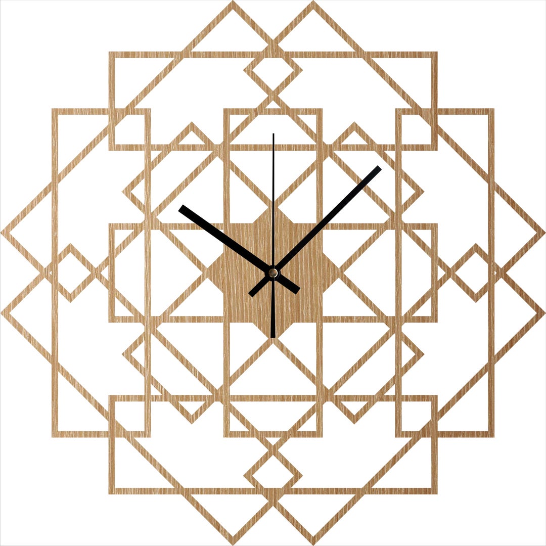 Wood Wall Clock Square, Large Natural Oak Wall Clocks - Wood Wall Decor ...