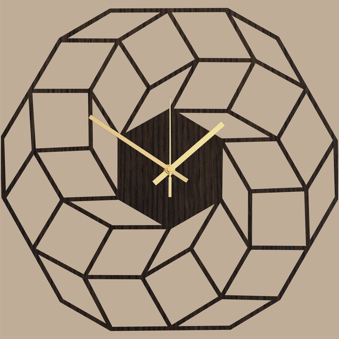 Large Wall Clock, Geometric Clock Dreamcatcher, Clocks for Wall, Home ...