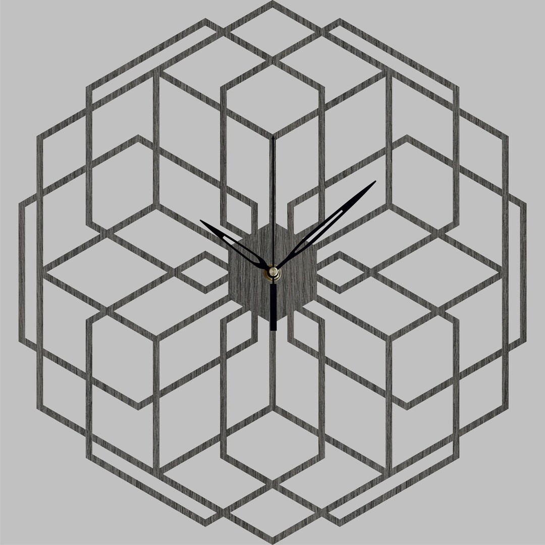 17" Wall Clock - Wooden Design Clock, Gift for Couple, Wood Wall Clock ...